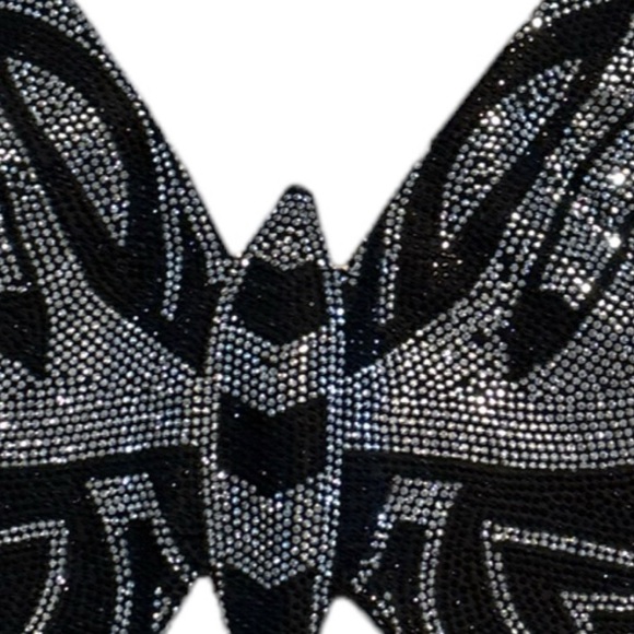 Tops | Black Sequin Butterfly Top | Poshmark